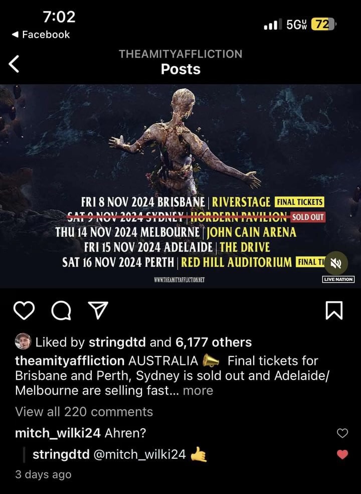 Ahren Stringer Says He’ll ‘100’ Play on the Amity Affliction Tour